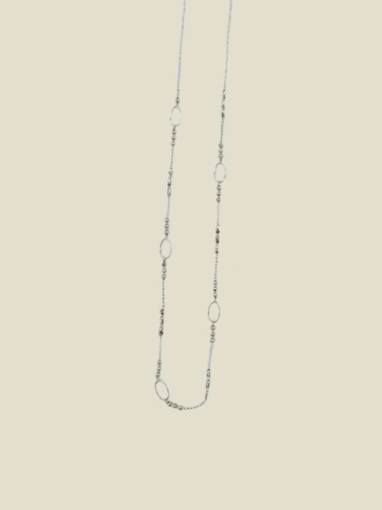 Necklace Long Silver Beads And Shapes – Make My Day